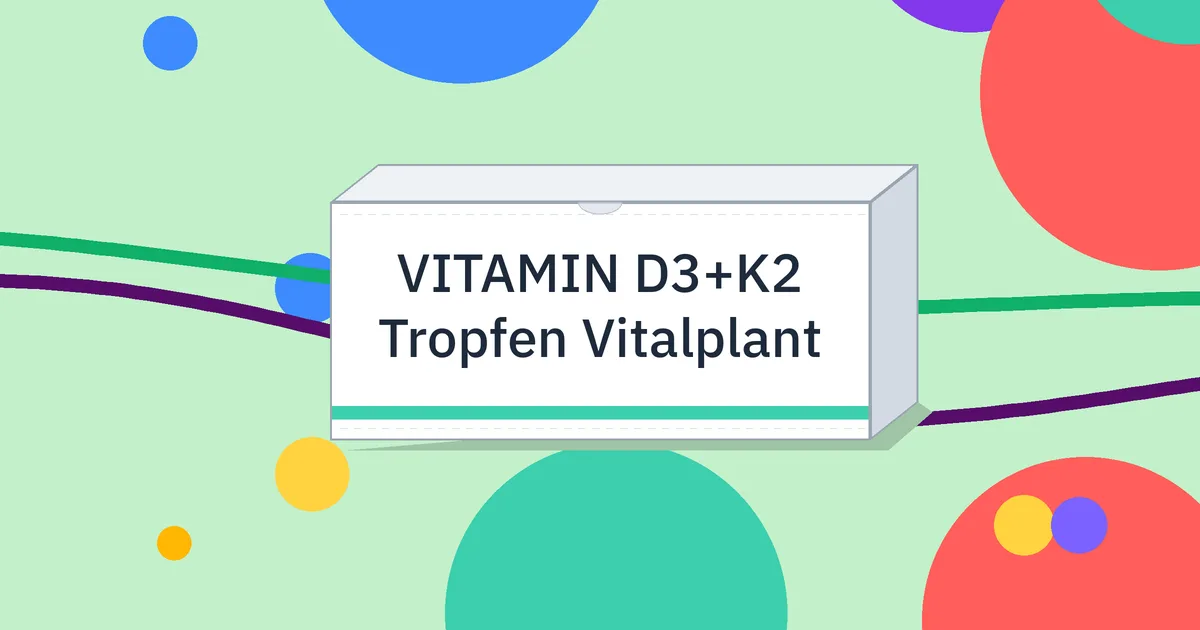 Symbolbild: Packung mit der Aufschrift VITAMIN D3+K2 Tropfen Vitalplant (PZN 20196382) – Verfügbarkeit und Bezug in Apotheken in Frankfurt am Main