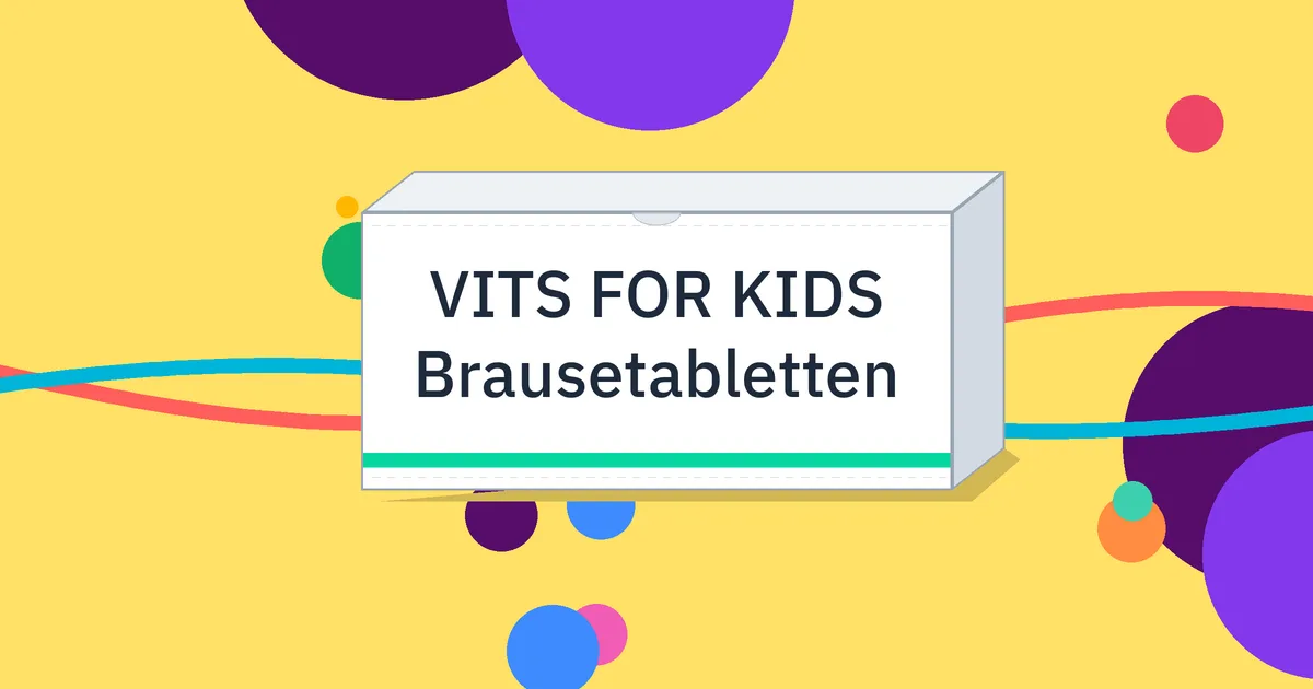 Symbolbild: Packung mit der Aufschrift VITS FOR KIDS Brausetabletten (PZN 06642231) – Verfügbarkeit und Bezug in Apotheken in Frankfurt am Main