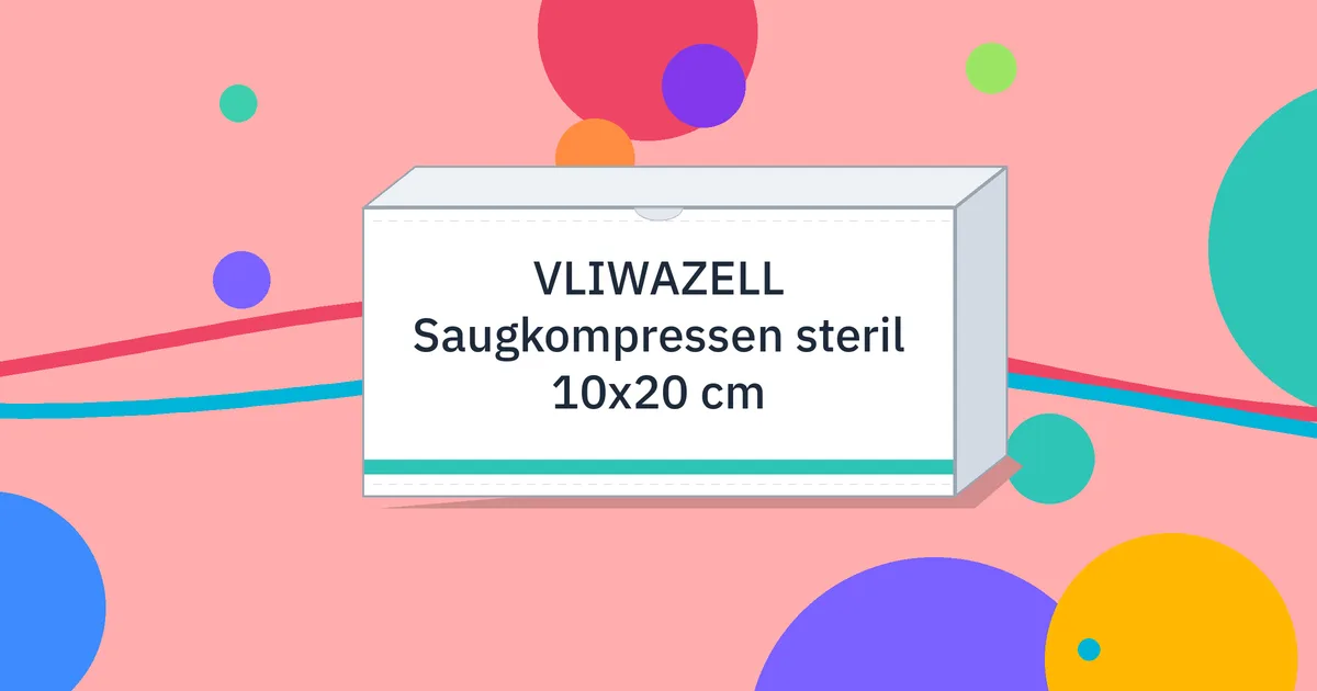 Symbolbild: Packung mit der Aufschrift VLIWAZELL Saugkompressen steril 10x20 cm (PZN 07766202) – Verfügbarkeit und Bezug in Apotheken in Frankfurt am Main