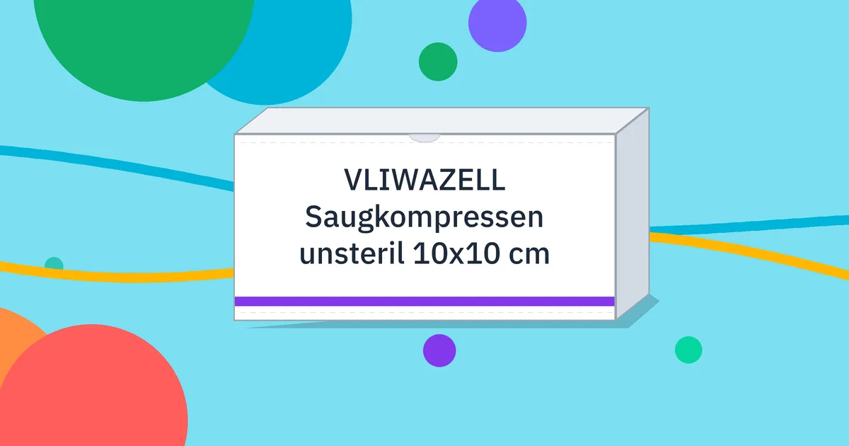 Symbolbild: Packung mit der Aufschrift VLIWAZELL Saugkompressen unsteril 10x10 cm (PZN 01027260) – Verfügbarkeit und Bezug in Apotheken in Frankfurt am Main