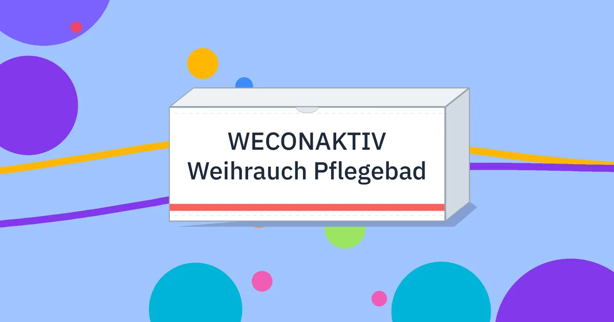 Symbolbild: Packung mit der Aufschrift WECONAKTIV Weihrauch Pflegebad (PZN 05748329) – Verfügbarkeit und Bezug in Apotheken in Frankfurt am Main