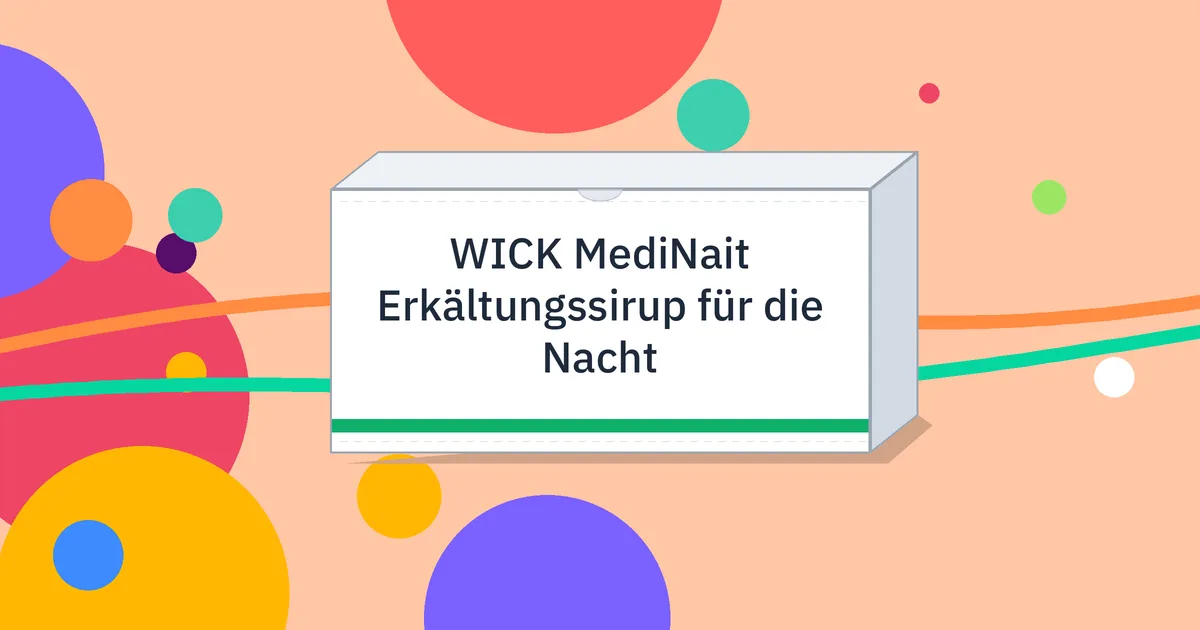Symbolbild: Packung mit der Aufschrift WICK MediNait Erkältungssirup für die Nacht (PZN 02702315) – Verfügbarkeit und Bezug in Apotheken in Frankfurt am Main