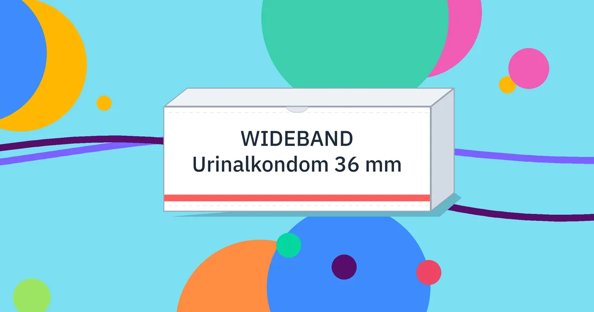 Symbolbild: Packung mit der Aufschrift WIDEBAND Urinalkondom 36 mm (PZN 07532705) – Verfügbarkeit und Bezug in Apotheken in Frankfurt am Main