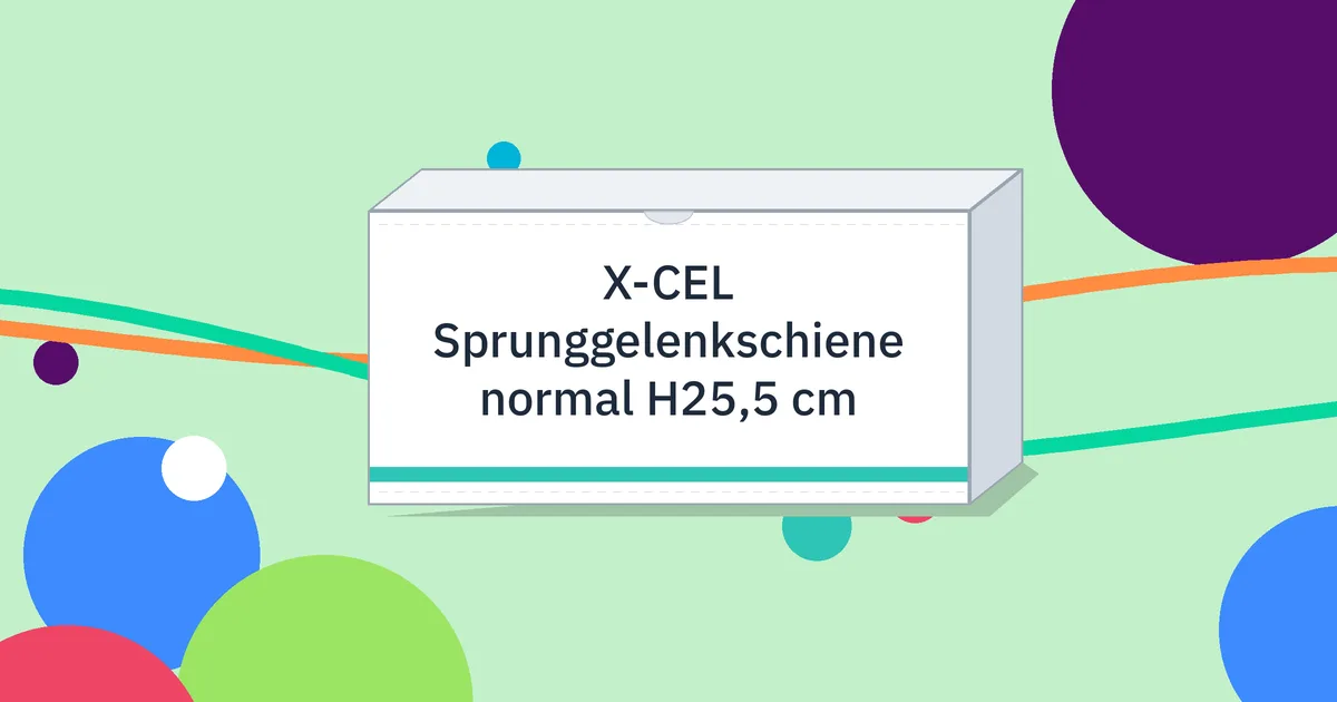 Symbolbild: Packung mit der Aufschrift X-CEL Sprunggelenkschiene normal H25,5 cm (PZN 06643590) – Verfügbarkeit und Bezug in Apotheken in Frankfurt am Main