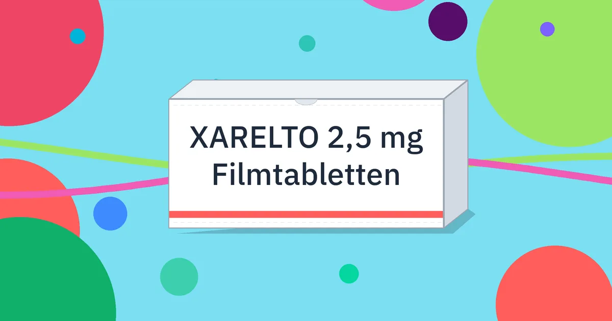 Symbolbild: Packung mit der Aufschrift XARELTO 2,5 mg Filmtabletten (PZN 14852468) – Verfügbarkeit und Bezug in Apotheken in Frankfurt am Main