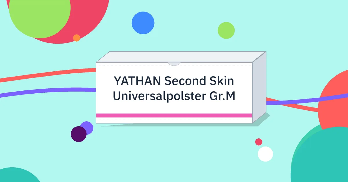 Symbolbild: Packung mit der Aufschrift YATHAN Second Skin Universalpolster Gr.M (PZN 20597833) – Verfügbarkeit und Bezug in Apotheken in Frankfurt am Main