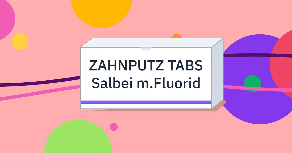 Symbolbild: Packung mit der Aufschrift ZAHNPUTZ TABS Salbei m.Fluorid (PZN 16793994) – Verfügbarkeit und Bezug in Apotheken in Frankfurt am Main