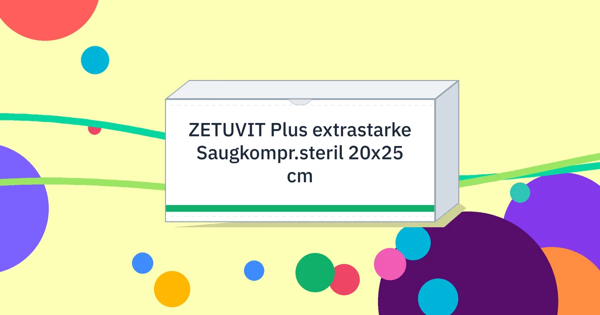 Symbolbild: Packung mit der Aufschrift ZETUVIT Plus extrastarke Saugkompr.steril 20x25 cm (PZN 02536644) – Verfügbarkeit und Bezug in Apotheken in Frankfurt am Main