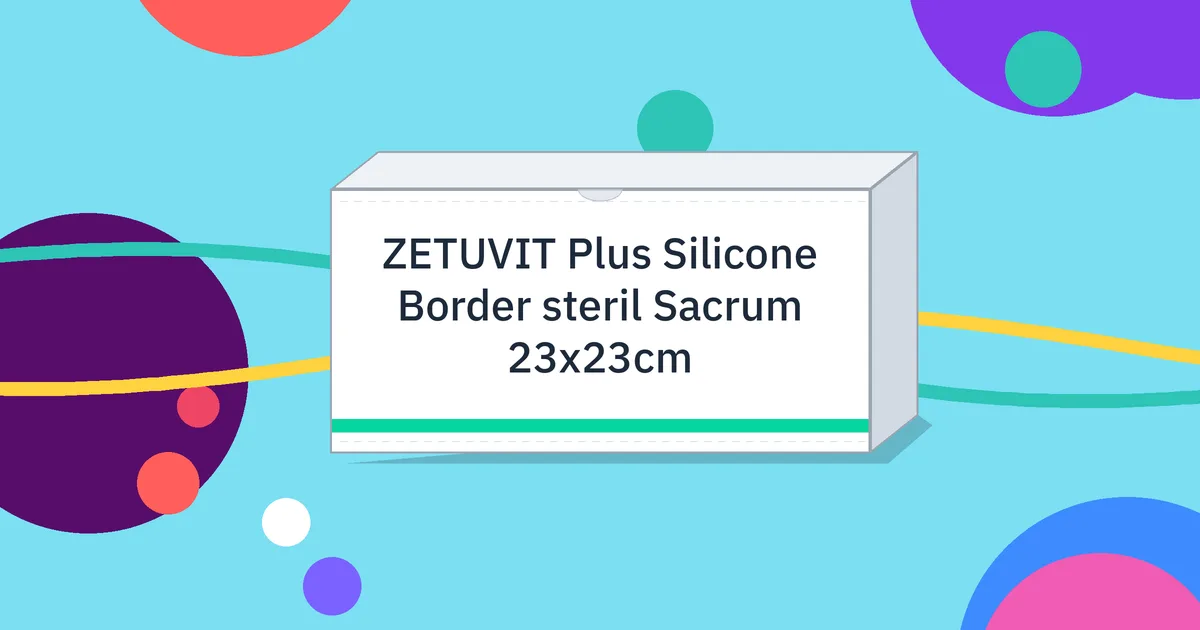 Symbolbild: Packung mit der Aufschrift ZETUVIT Plus Silicone Border steril Sacrum 23x23cm (PZN 17278739) – Verfügbarkeit und Bezug in Apotheken in Frankfurt am Main