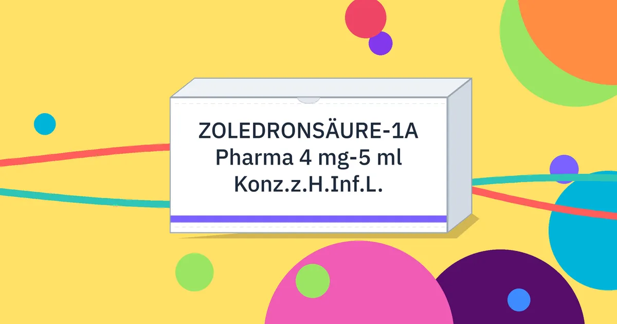 Symbolbild: Packung mit der Aufschrift ZOLEDRONSÄURE-1A Pharma 4 mg-5 ml Konz.z.H.Inf.L. (PZN 10303776) – Verfügbarkeit und Bezug in Apotheken in Frankfurt am Main