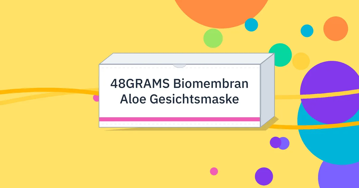 Symbolbild: Packung mit der Aufschrift 48GRAMS Biomembran Aloe Gesichtsmaske (PZN 18678174) – Verfügbarkeit und Bezug in Apotheken in Frankfurt am Main