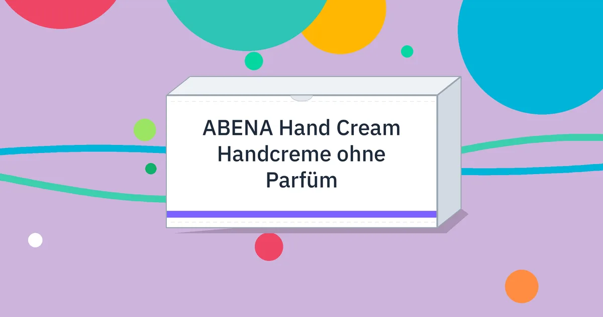 Symbolbild: Packung mit der Aufschrift ABENA Hand Cream Handcreme ohne Parfüm (PZN 18369473) – Verfügbarkeit und Bezug in Apotheken in Frankfurt am Main