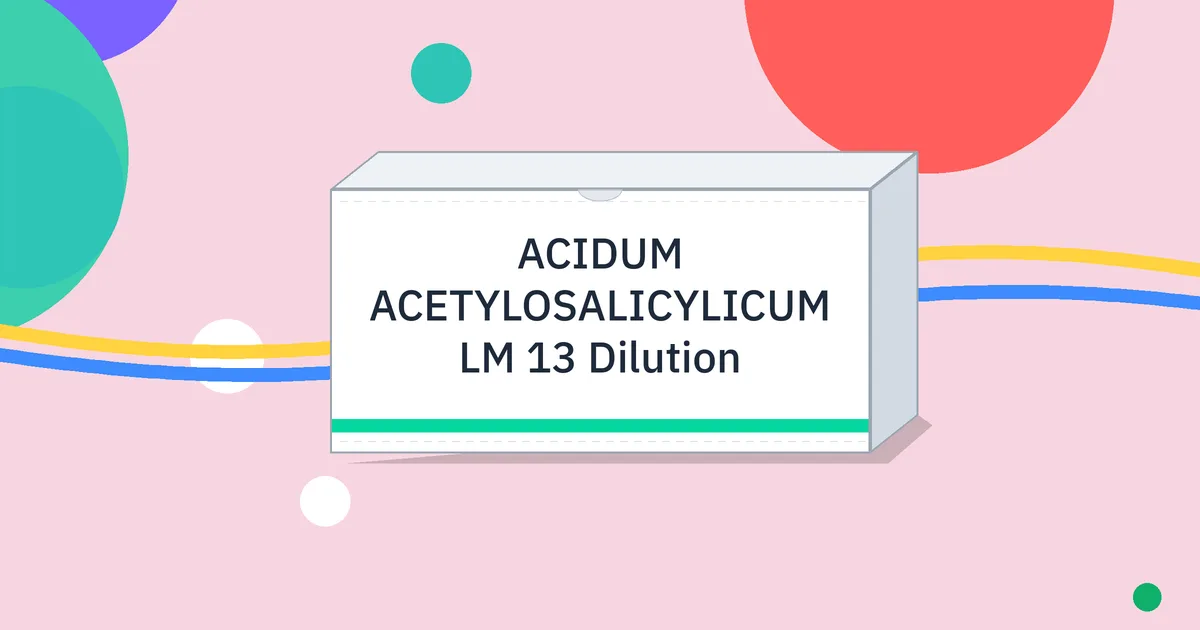Symbolbild: Packung mit der Aufschrift ACIDUM ACETYLOSALICYLICUM LM 13 Dilution (PZN 13267928) – Verfügbarkeit und Bezug in Apotheken in Frankfurt am Main