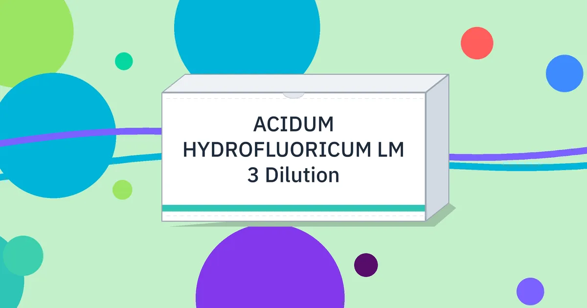 Symbolbild: Packung mit der Aufschrift ACIDUM HYDROFLUORICUM LM 3 Dilution (PZN 13500253) – Verfügbarkeit und Bezug in Apotheken in Frankfurt am Main