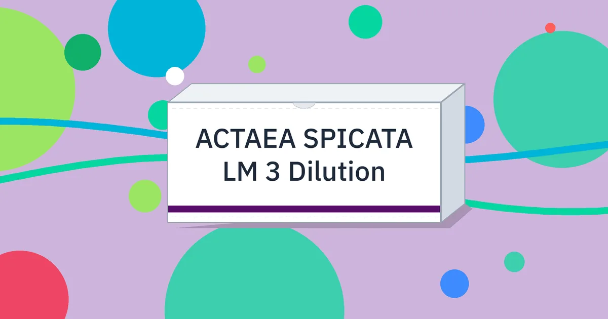 Symbolbild: Packung mit der Aufschrift ACTAEA SPICATA LM 3 Dilution (PZN 13293305) – Verfügbarkeit und Bezug in Apotheken in Frankfurt am Main