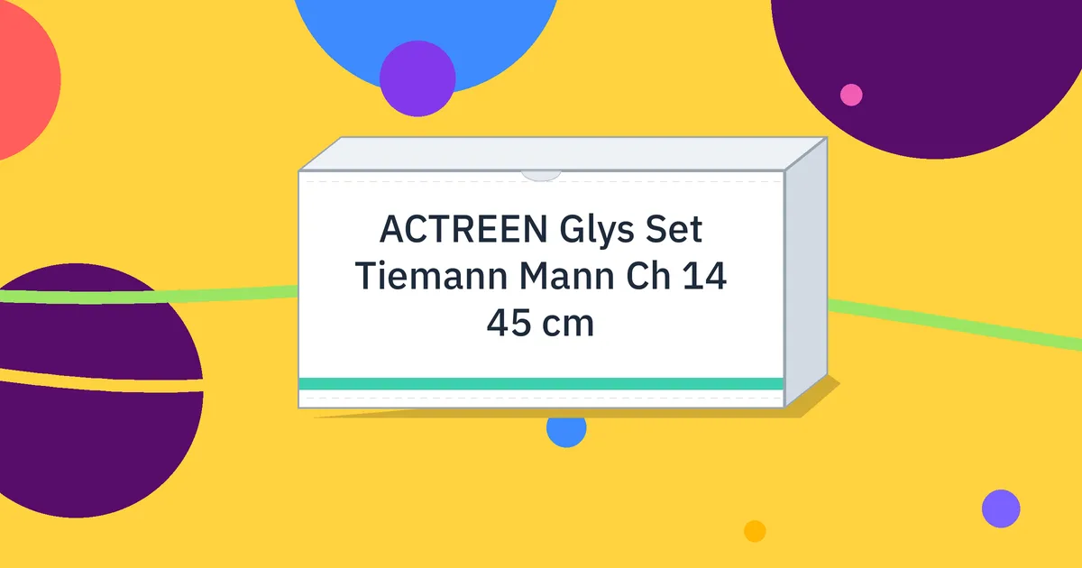 Symbolbild: Packung mit der Aufschrift ACTREEN Glys Set Tiemann Mann Ch 14 45 cm (PZN 00588453) – Verfügbarkeit und Bezug in Apotheken in Frankfurt am Main