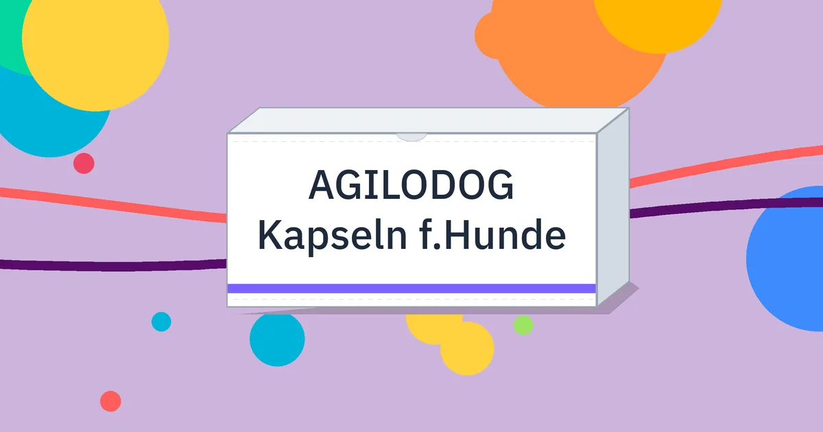 Symbolbild: Packung mit der Aufschrift AGILODOG Kapseln f.Hunde (PZN 16036804) – Verfügbarkeit und Bezug in Apotheken in Frankfurt am Main