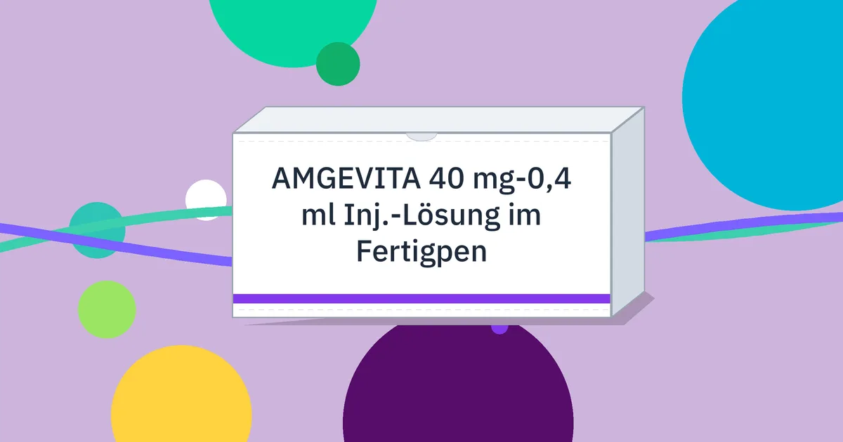 Symbolbild: Packung mit der Aufschrift AMGEVITA 40 mg-0,4 ml Inj.-Lösung im Fertigpen (PZN 19644740) – Verfügbarkeit und Bezug in Apotheken in Frankfurt am Main