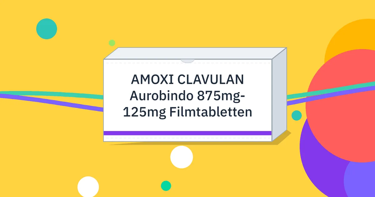Symbolbild: Packung mit der Aufschrift AMOXI CLAVULAN Aurobindo 875mg-125mg Filmtabletten (PZN 08841199) – Verfügbarkeit und Bezug in Apotheken in Frankfurt am Main