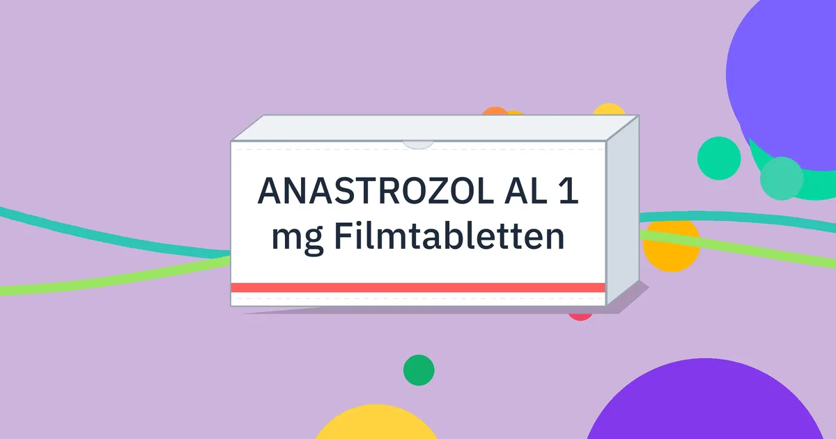 Symbolbild: Packung mit der Aufschrift ANASTROZOL AL 1 mg Filmtabletten (PZN 06424758) – Verfügbarkeit und Bezug in Apotheken in Frankfurt am Main