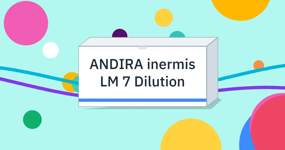 Symbolbild: Packung mit der Aufschrift ANDIRA inermis LM 7 Dilution (PZN 13329210) – Verfügbarkeit und Bezug in Apotheken in Frankfurt am Main