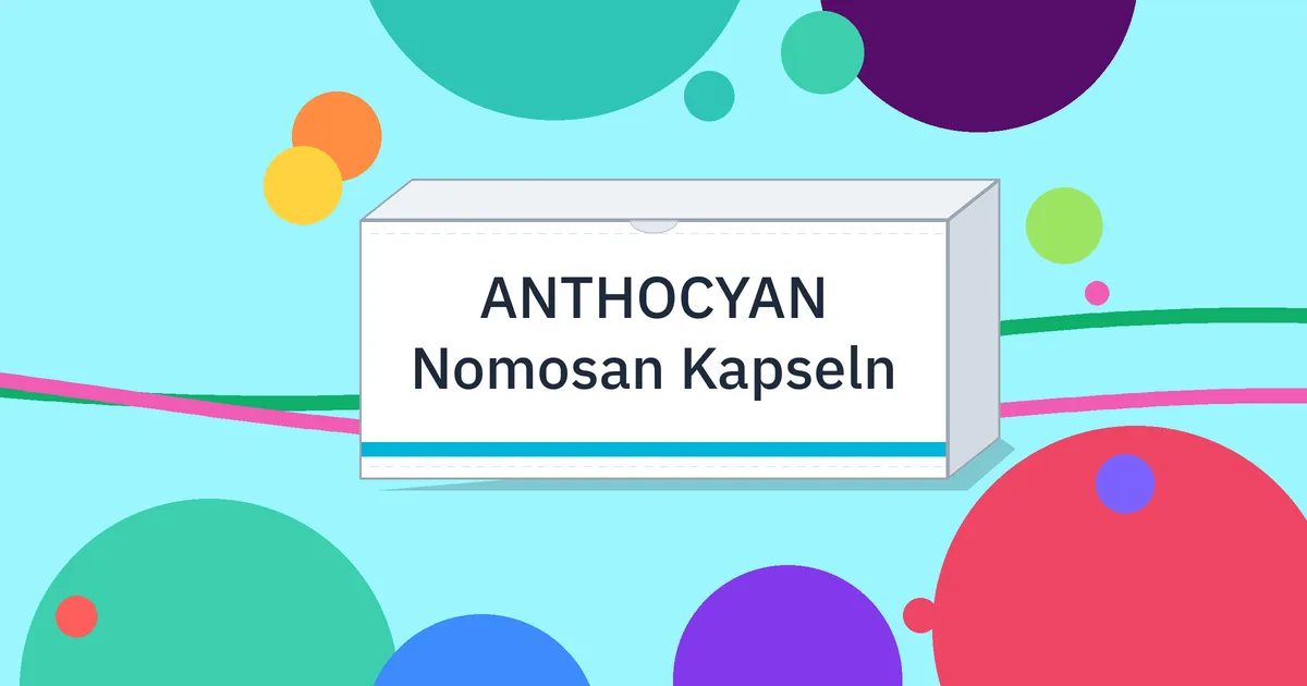 Symbolbild: Packung mit der Aufschrift ANTHOCYAN Nomosan Kapseln (PZN 17975237) – Verfügbarkeit und Bezug in Apotheken in Frankfurt am Main