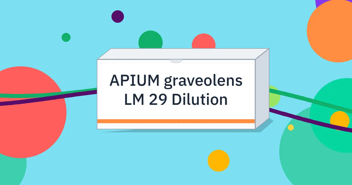 Symbolbild: Packung mit der Aufschrift APIUM graveolens LM 29 Dilution (PZN 13378668) – Verfügbarkeit und Bezug in Apotheken in Frankfurt am Main