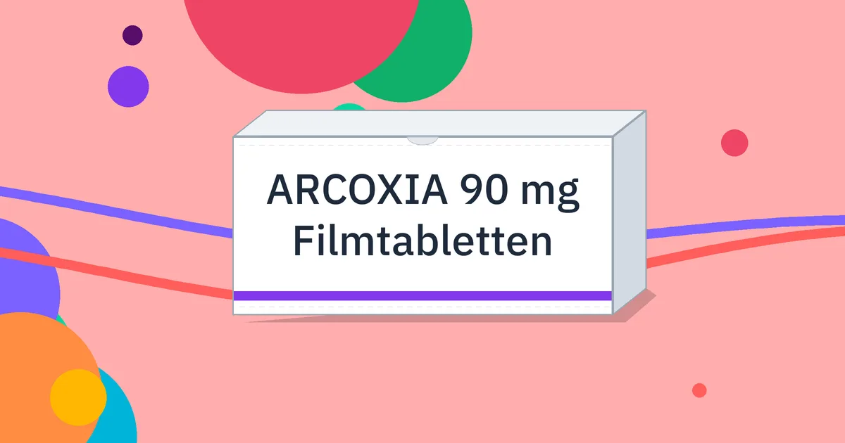 Symbolbild: Packung mit der Aufschrift ARCOXIA 90 mg Filmtabletten (PZN 07265799) – Verfügbarkeit und Bezug in Apotheken in Frankfurt am Main