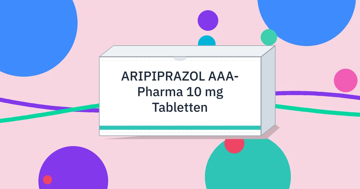 Symbolbild: Packung mit der Aufschrift ARIPIPRAZOL AAA-Pharma 10 mg Tabletten (PZN 18300168) – Verfügbarkeit und Bezug in Apotheken in Frankfurt am Main