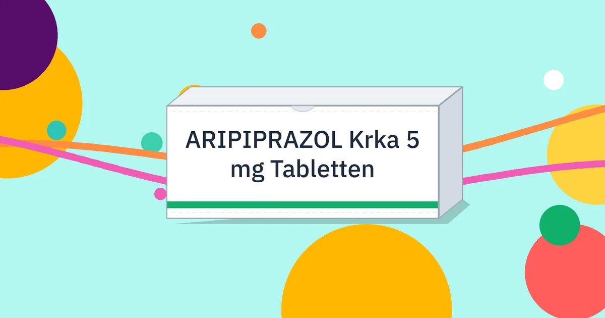 Symbolbild: Packung mit der Aufschrift ARIPIPRAZOL Krka 5 mg Tabletten (PZN 15739768) – Verfügbarkeit und Bezug in Apotheken in Frankfurt am Main