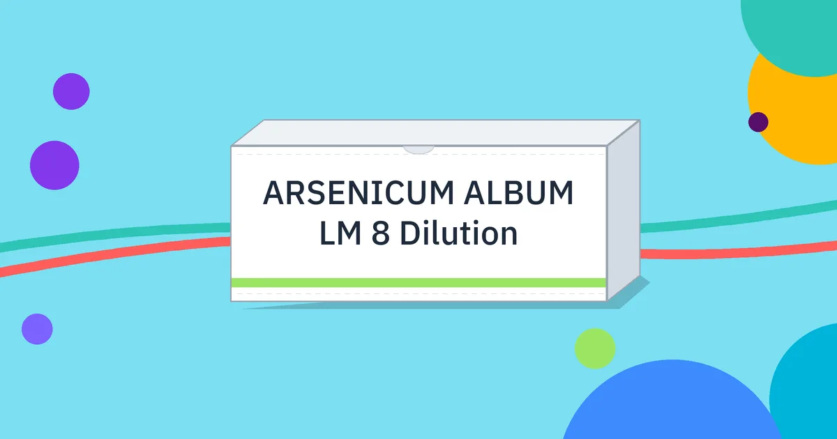 Symbolbild: Packung mit der Aufschrift ARSENICUM ALBUM LM 8 Dilution (PZN 12770832) – Verfügbarkeit und Bezug in Apotheken in Frankfurt am Main