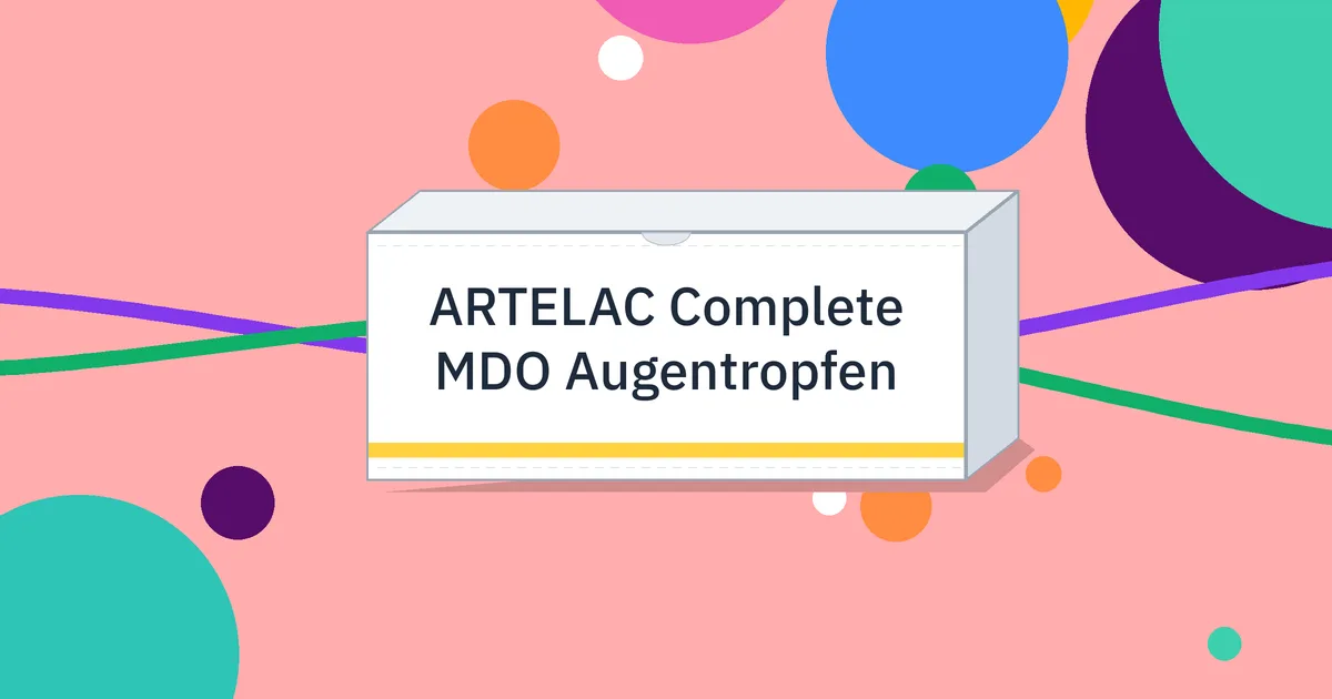 Symbolbild: Packung mit der Aufschrift ARTELAC Complete MDO Augentropfen (PZN 12436062) – Verfügbarkeit und Bezug in Apotheken in Frankfurt am Main
