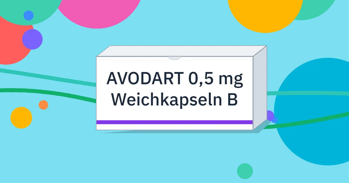 Symbolbild: Packung mit der Aufschrift AVODART 0,5 mg Weichkapseln B (PZN 02182353) – Verfügbarkeit und Bezug in Apotheken in Frankfurt am Main