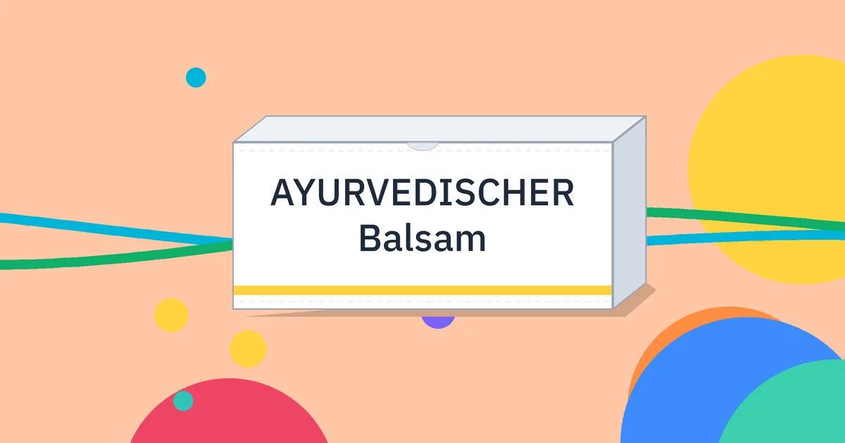 Symbolbild: Packung mit der Aufschrift AYURVEDISCHER Balsam (PZN 06331175) – Verfügbarkeit und Bezug in Apotheken in Frankfurt am Main