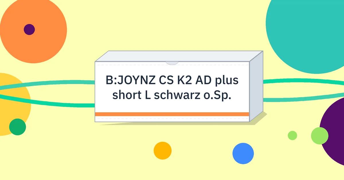 Symbolbild: Packung mit der Aufschrift B:JOYNZ CS K2 AD plus short L schwarz o.Sp. (PZN 20525673) – Verfügbarkeit und Bezug in Apotheken in Frankfurt am Main