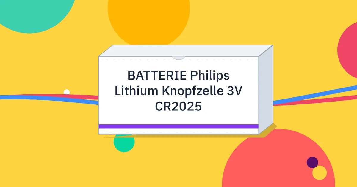Symbolbild: Packung mit der Aufschrift BATTERIE Philips Lithium Knopfzelle 3V CR2025 (PZN 08922779) – Verfügbarkeit und Bezug in Apotheken in Frankfurt am Main