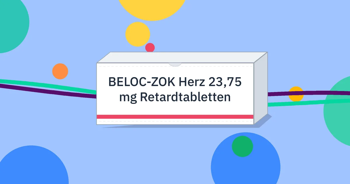 Symbolbild: Packung mit der Aufschrift BELOC-ZOK Herz 23,75 mg Retardtabletten (PZN 06648825) – Verfügbarkeit und Bezug in Apotheken in Frankfurt am Main