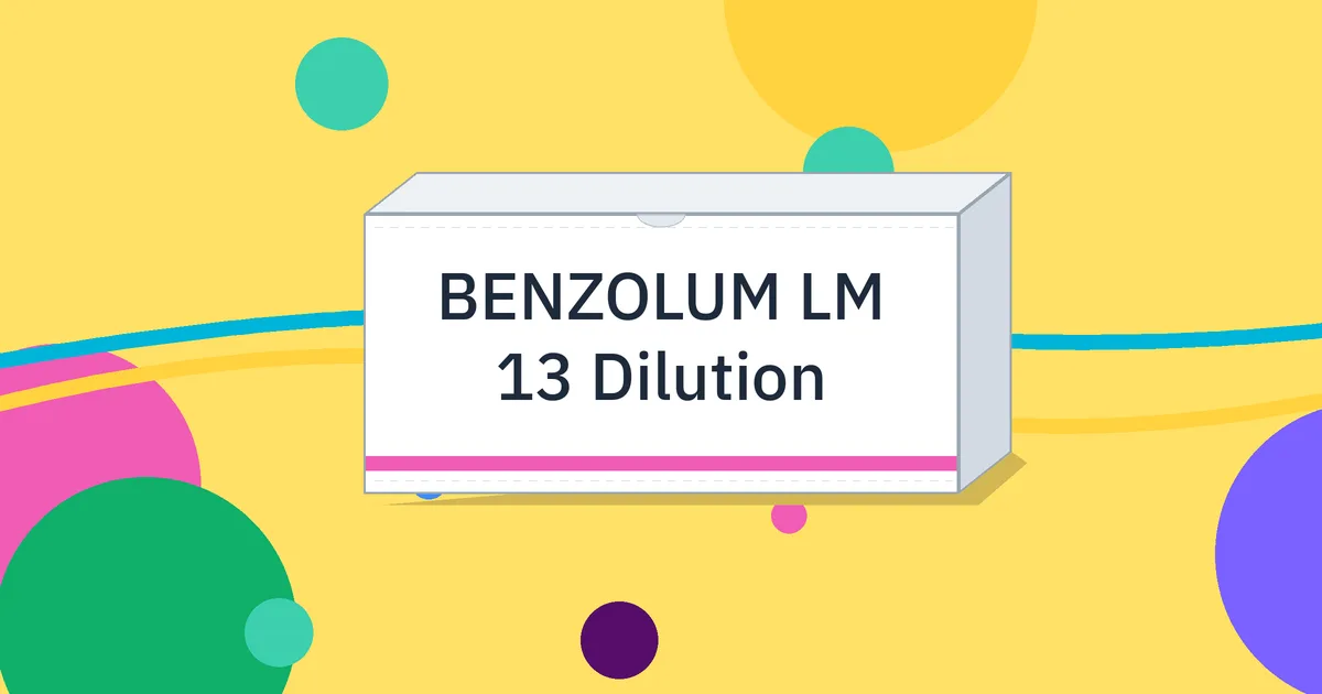 Symbolbild: Packung mit der Aufschrift BENZOLUM LM 13 Dilution (PZN 12792489) – Verfügbarkeit und Bezug in Apotheken in Frankfurt am Main
