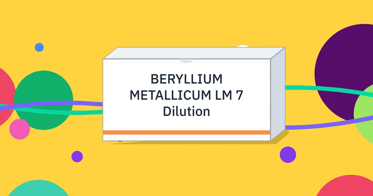 Symbolbild: Packung mit der Aufschrift BERYLLIUM METALLICUM LM 7 Dilution (PZN 12793276) – Verfügbarkeit und Bezug in Apotheken in Frankfurt am Main