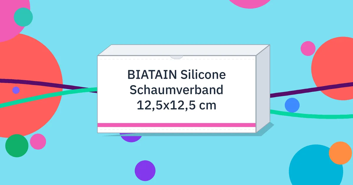 Symbolbild: Packung mit der Aufschrift BIATAIN Silicone Schaumverband 12,5x12,5 cm (PZN 13831760) – Verfügbarkeit und Bezug in Apotheken in Frankfurt am Main