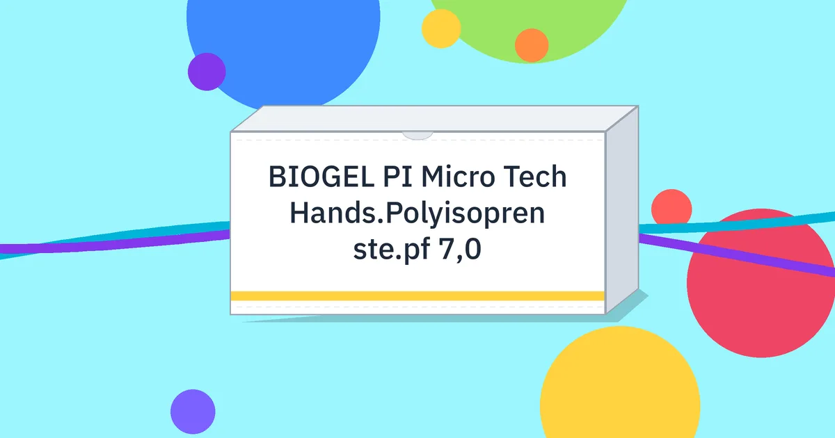 Symbolbild: Packung mit der Aufschrift BIOGEL PI Micro Tech Hands.Polyisopren ste.pf 7,0 (PZN 20866842) – Verfügbarkeit und Bezug in Apotheken in Frankfurt am Main