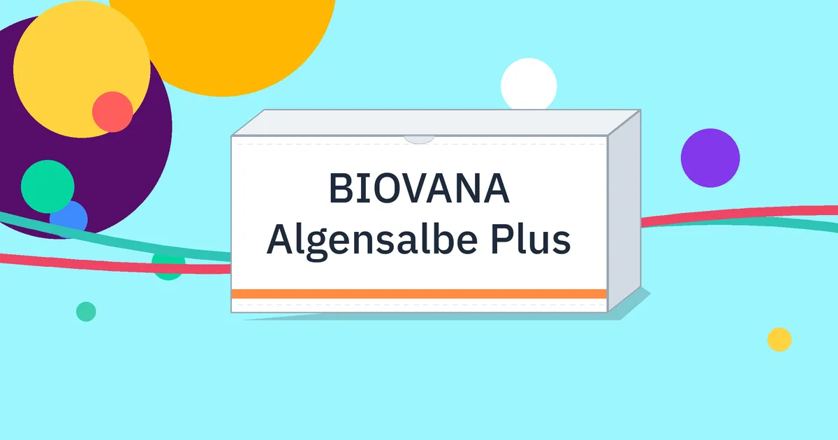 Symbolbild: Packung mit der Aufschrift BIOVANA Algensalbe Plus (PZN 19469053) – Verfügbarkeit und Bezug in Apotheken in Frankfurt am Main
