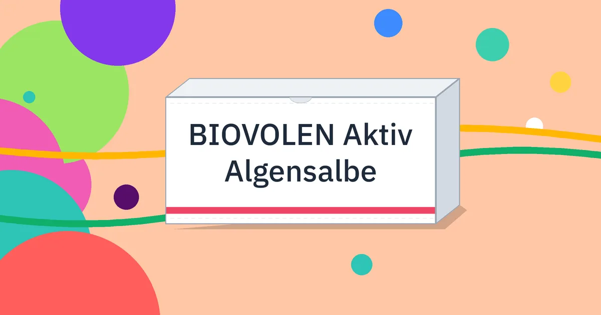 Symbolbild: Packung mit der Aufschrift BIOVOLEN Aktiv Algensalbe (PZN 18299040) – Verfügbarkeit und Bezug in Apotheken in Frankfurt am Main