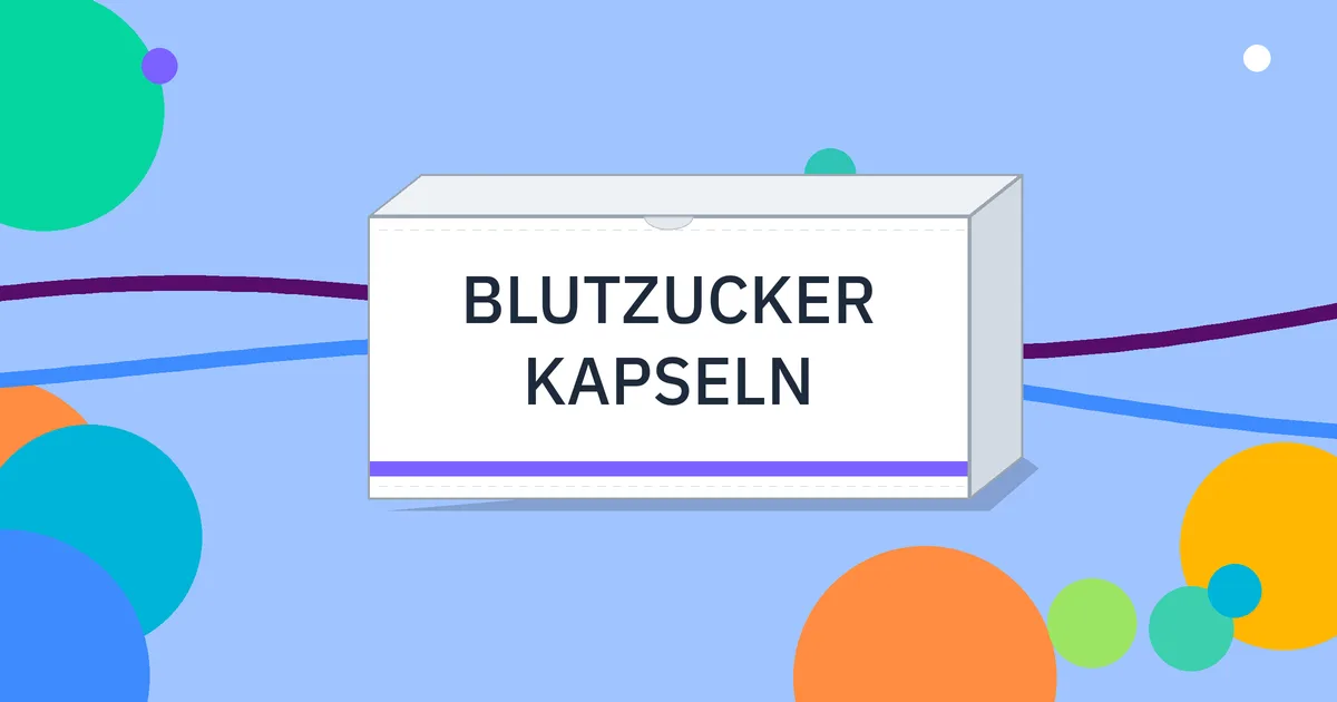 Symbolbild: Packung mit der Aufschrift BLUTZUCKER KAPSELN (PZN 19967673) – Verfügbarkeit und Bezug in Apotheken in Frankfurt am Main