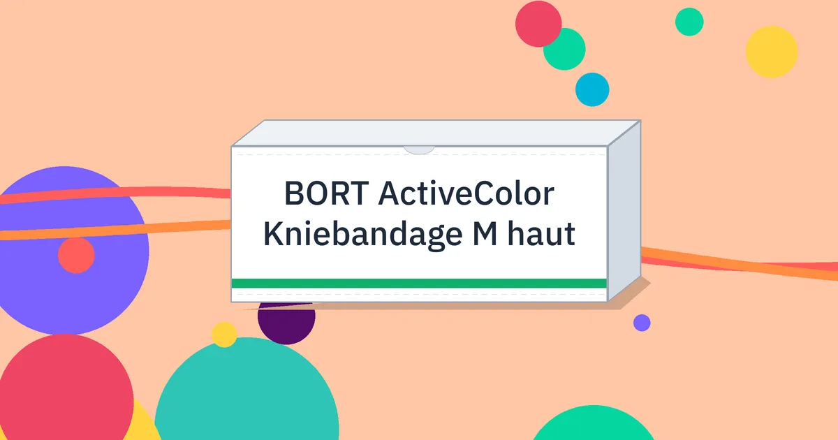 Symbolbild: Packung mit der Aufschrift BORT ActiveColor Kniebandage M haut (PZN 06914652) – Verfügbarkeit und Bezug in Apotheken in Frankfurt am Main