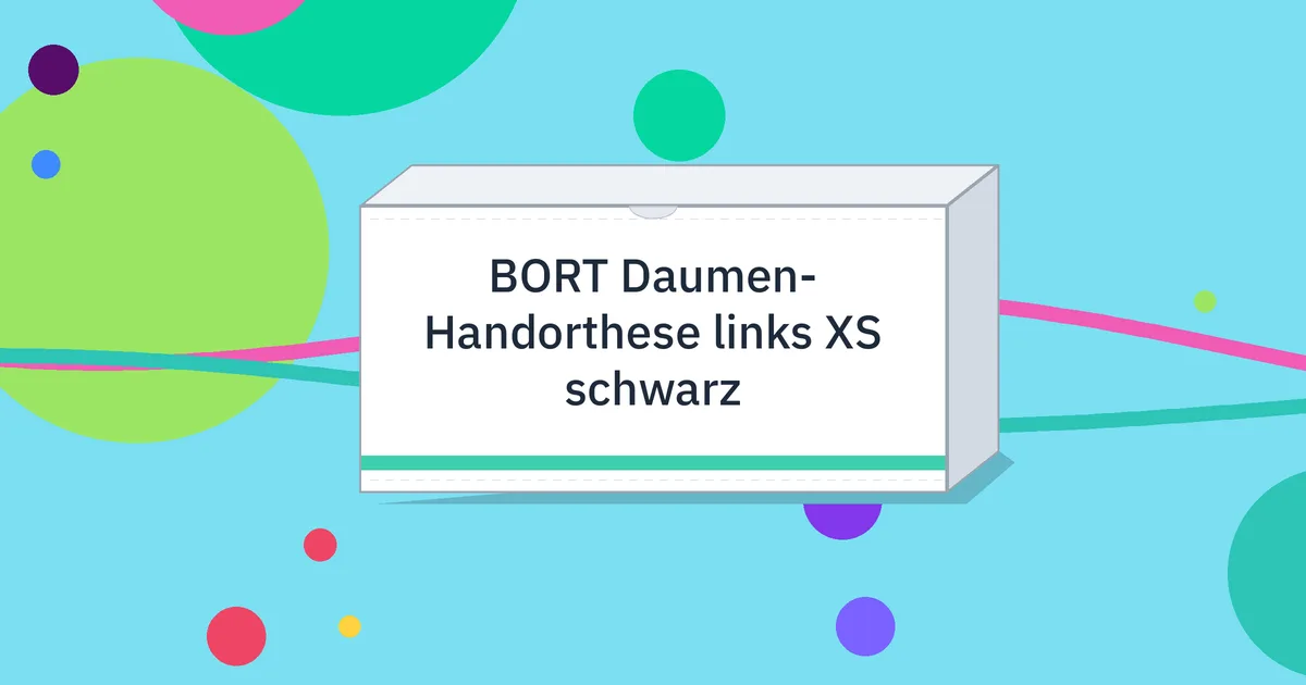 Symbolbild: Packung mit der Aufschrift BORT Daumen-Handorthese links XS schwarz (PZN 14412054) – Verfügbarkeit und Bezug in Apotheken in Frankfurt am Main