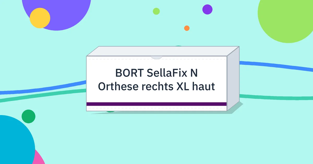 Symbolbild: Packung mit der Aufschrift BORT SellaFix N Orthese rechts XL haut (PZN 08522614) – Verfügbarkeit und Bezug in Apotheken in Frankfurt am Main