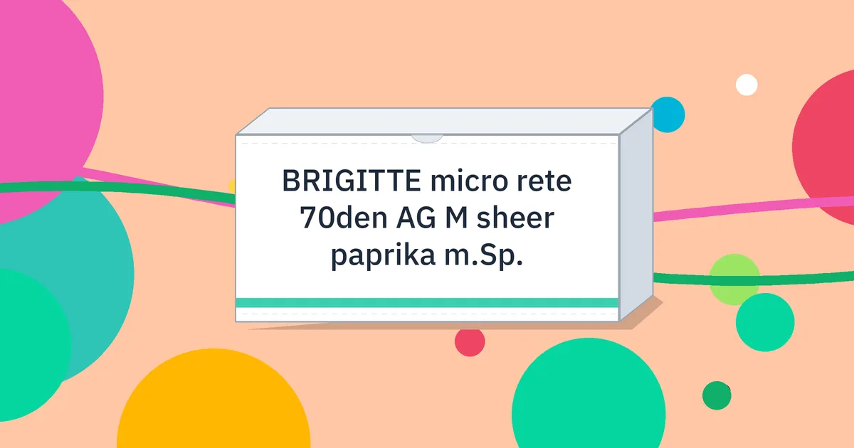 Symbolbild: Packung mit der Aufschrift BRIGITTE micro rete 70den AG M sheer paprika m.Sp. (PZN 16183190) – Verfügbarkeit und Bezug in Apotheken in Frankfurt am Main