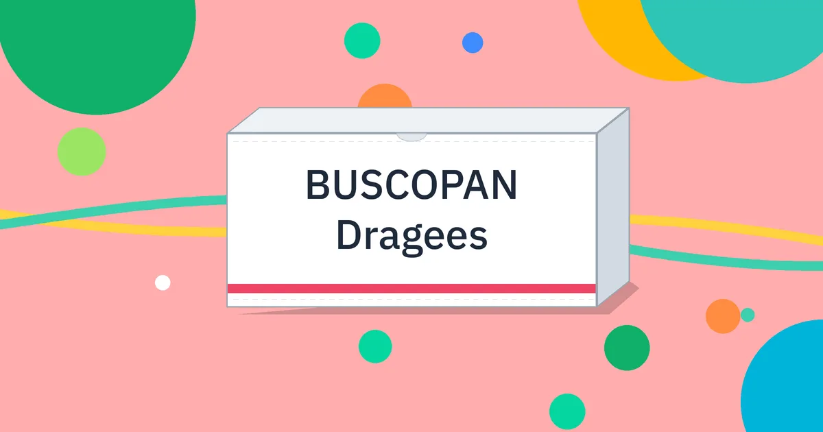 Symbolbild: Packung mit der Aufschrift BUSCOPAN Dragees (PZN 19105670) – Verfügbarkeit und Bezug in Apotheken in Frankfurt am Main