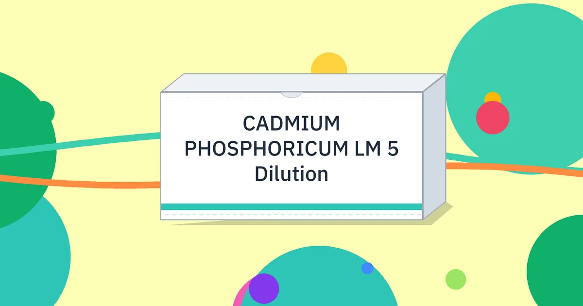 Symbolbild: Packung mit der Aufschrift CADMIUM PHOSPHORICUM LM 5 Dilution (PZN 13401858) – Verfügbarkeit und Bezug in Apotheken in Frankfurt am Main